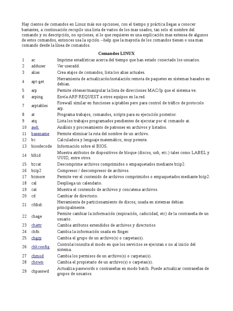 Comandos Basicos Para Linux