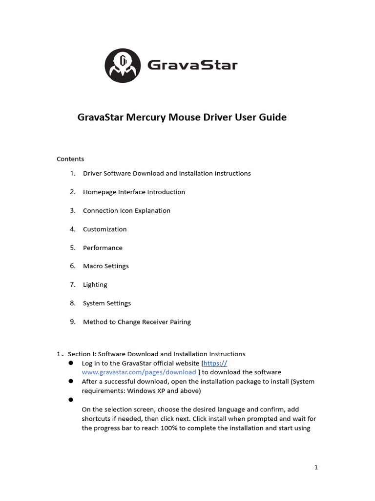 GravaStar Mouse Driver Installation Guide | PDF | Icon (Computing ...