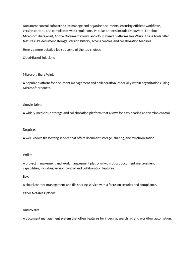 Document Controller Software | PDF | Version Control | Cloud Computing