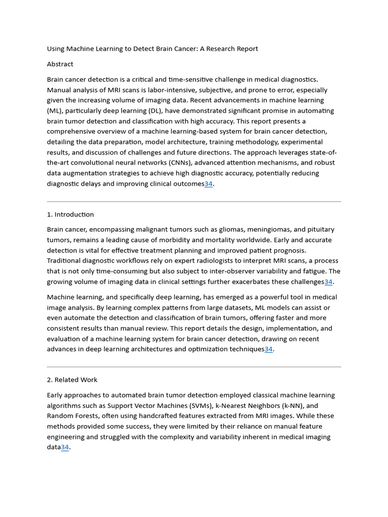 Using Machine Learning To Detect Brain Cancer | PDF | Machine Learning ...
