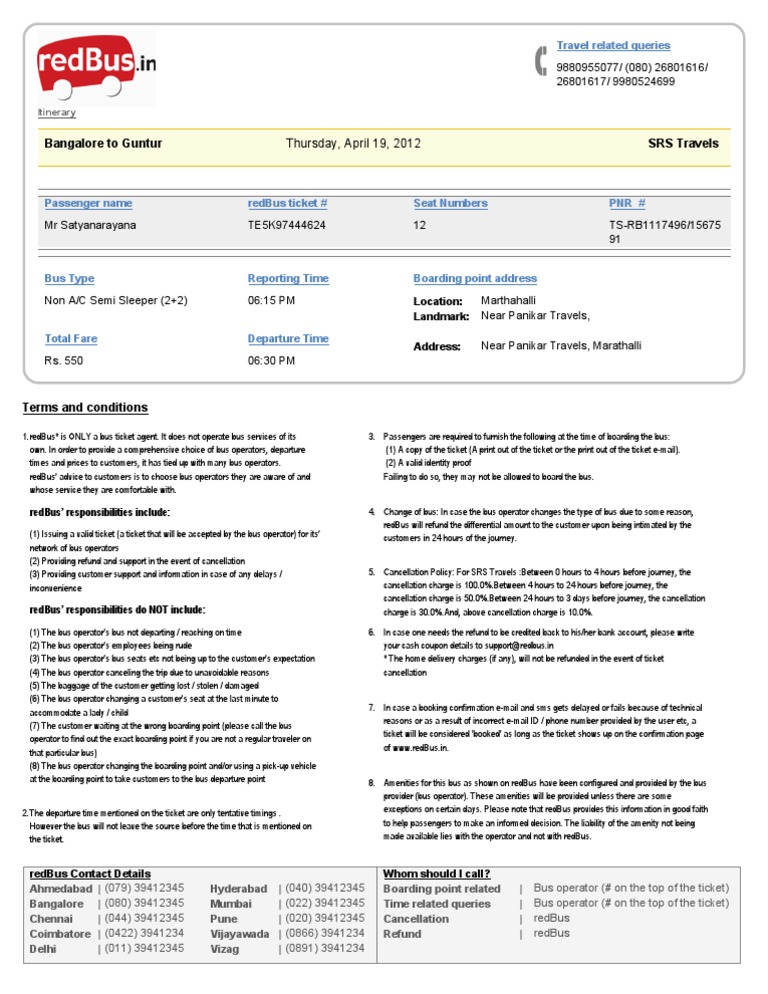 Red Bus | PDF | Ticket (Admission) | Bus