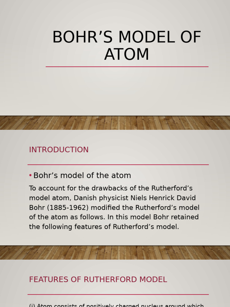 Bohr's Model of Atom | PDF