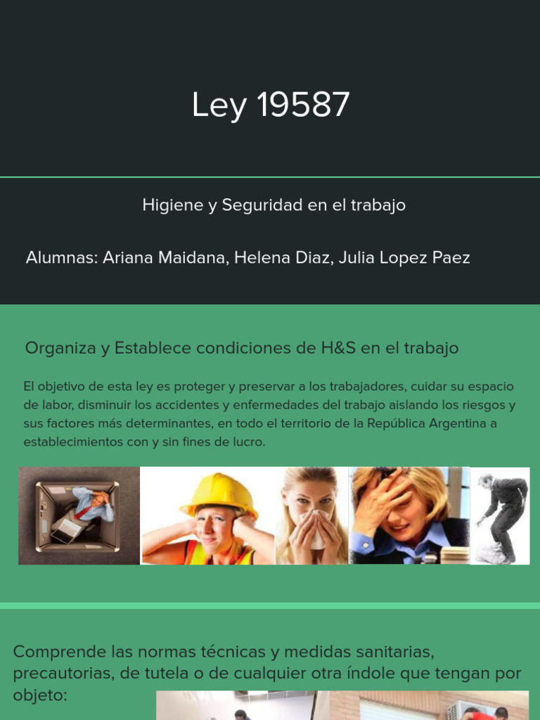 Ley 19587 - 72 | PDF | Seguridad y salud ocupacional | Servicios públicos