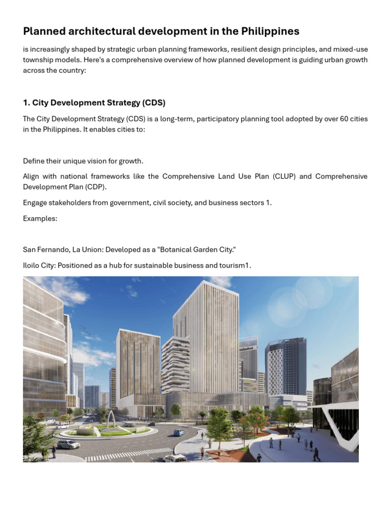 Urban Planning Trends in the Philippines | PDF | City | Urban Design