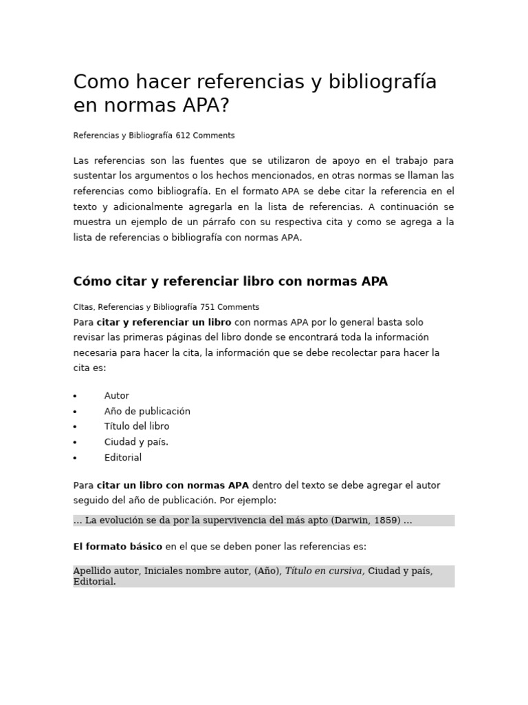 Cómo citar libros en formato APA | PDF | Estilo apa | Bibliografía