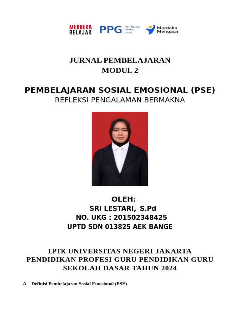 Jurnal Modul 2 Pembelajaran Sosial Emosional (Pse) | PDF