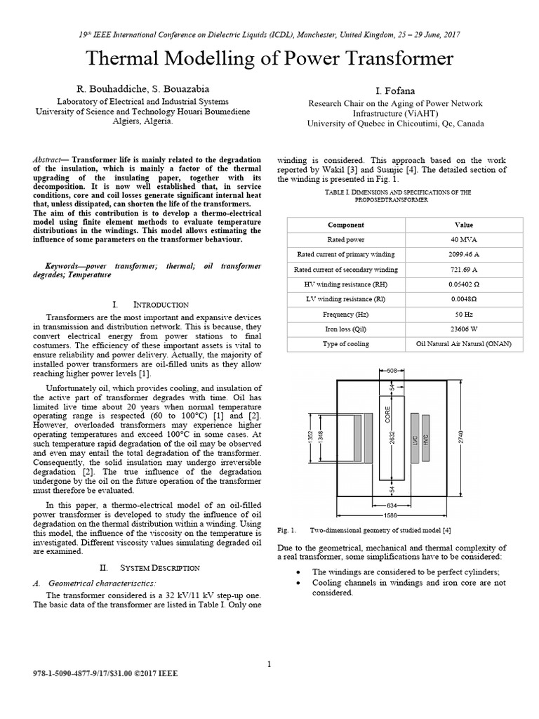 Thermal Modeling of Power Transformers | PDF | Transformer | Heat
