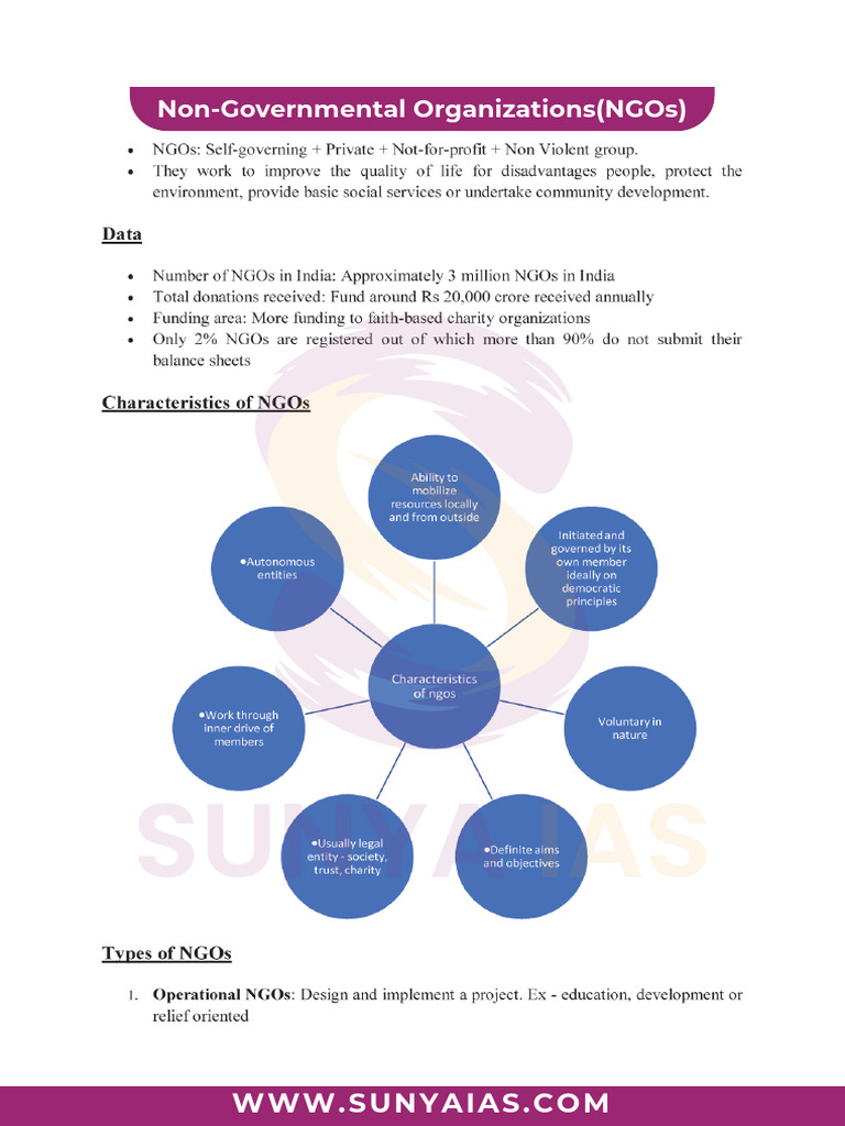 Non Governmental Organizations (NGOs) | PDF