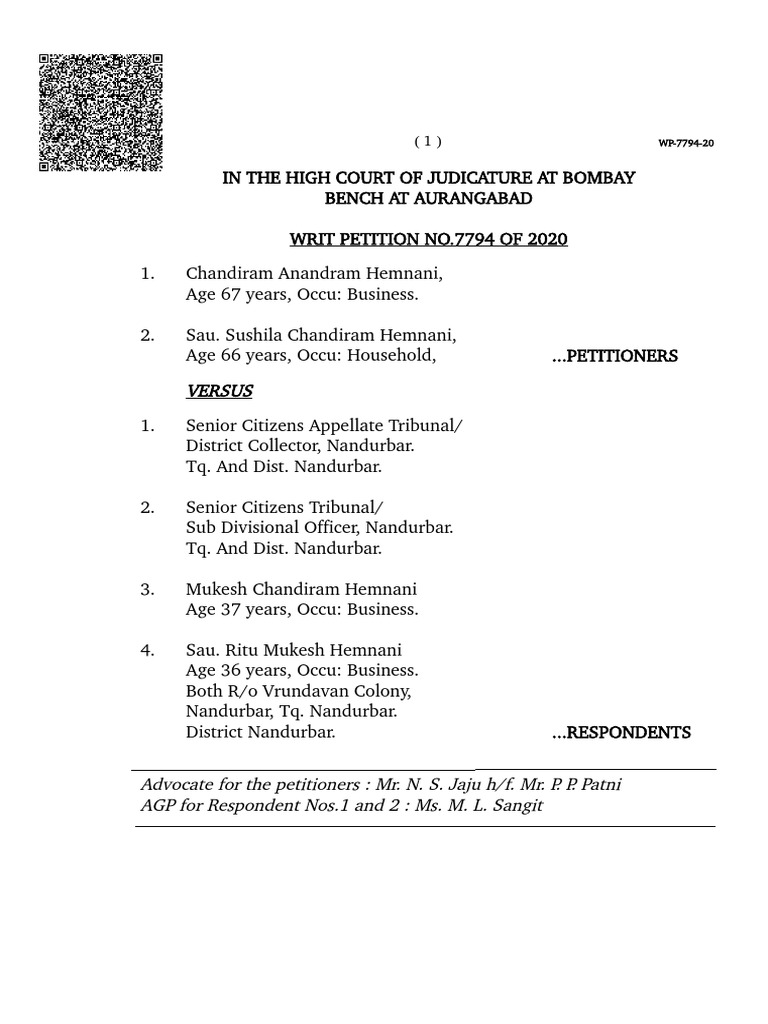 25.6.72 Writ Petition No.7794 of 2020 | PDF | Lawsuit | Appeal
