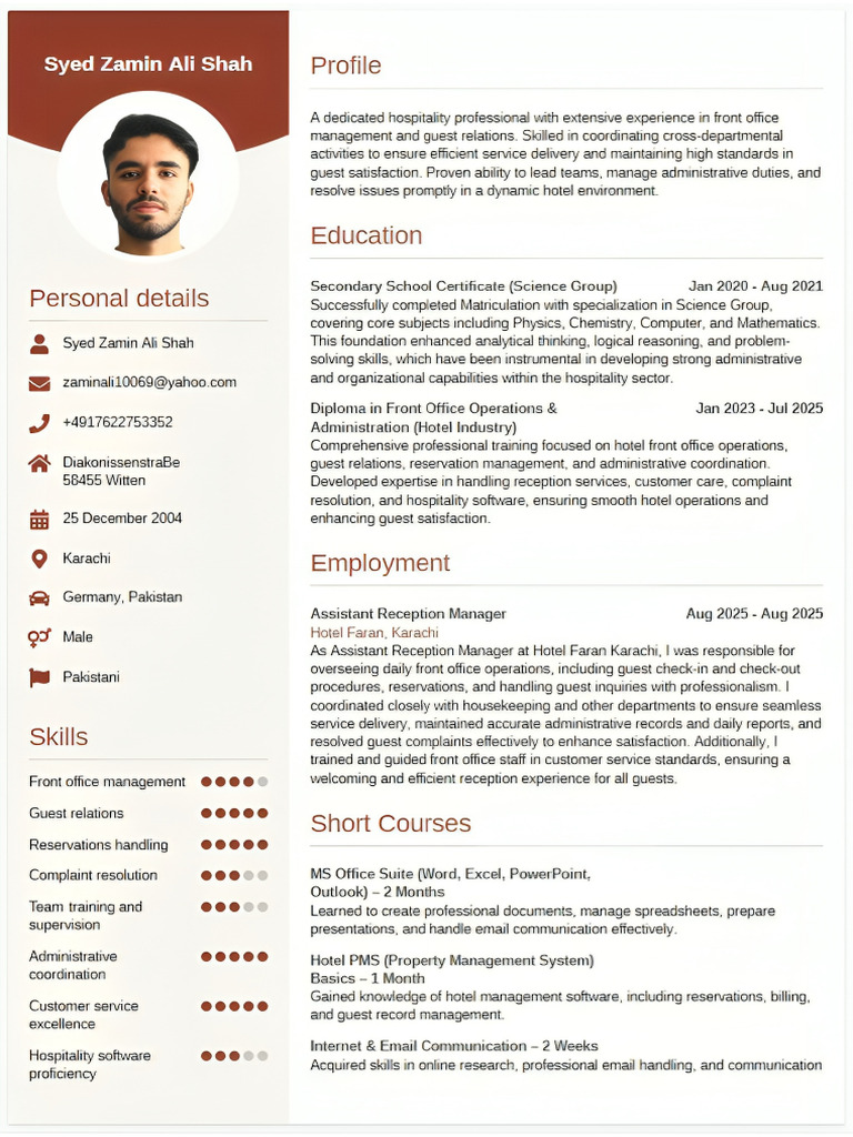 Syed Zamin Ali CV | PDF