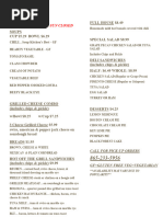 Billy G's Menu and Prices 2025 | PDF
