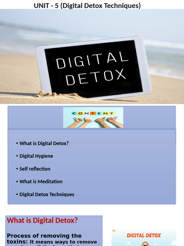 Unit 5 - Digital Detox Techniques | PDF | Meditation | Mind