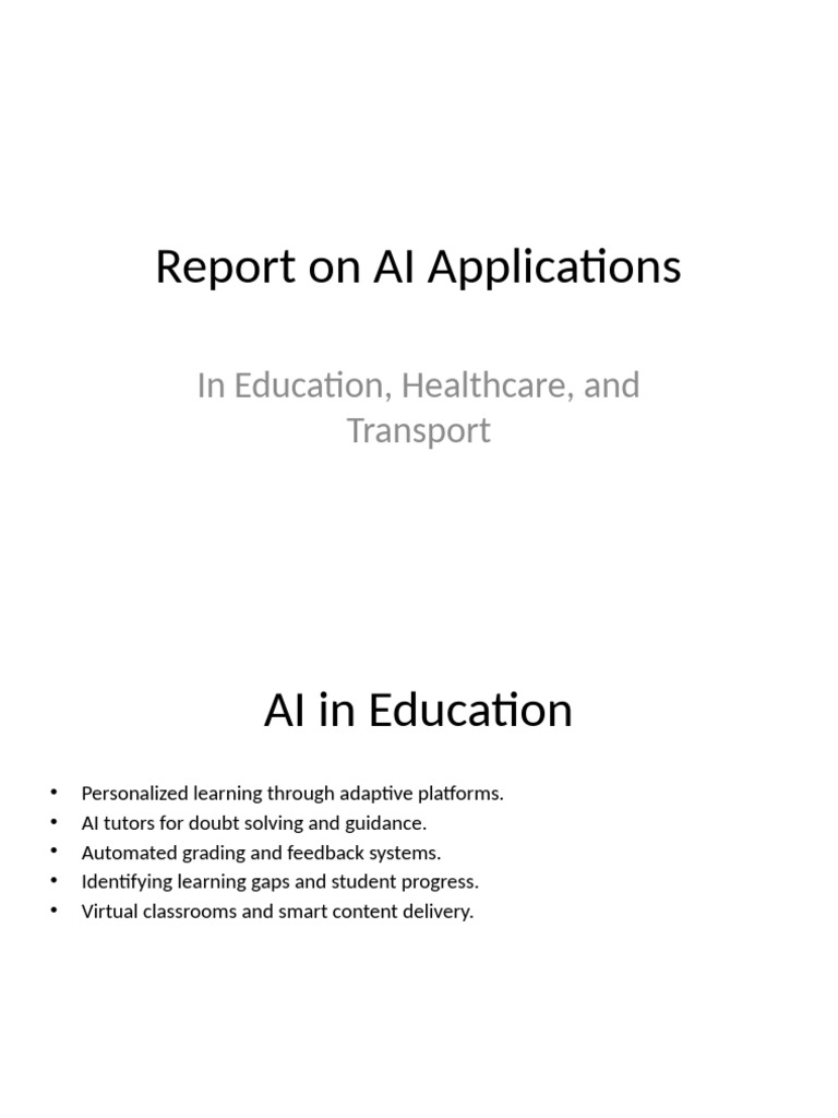 AI Applications Report | PDF