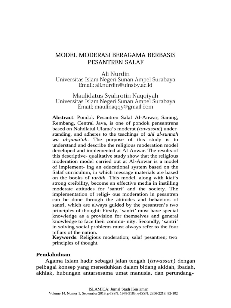 Model Komunikasi Moderasi Beragama | PDF