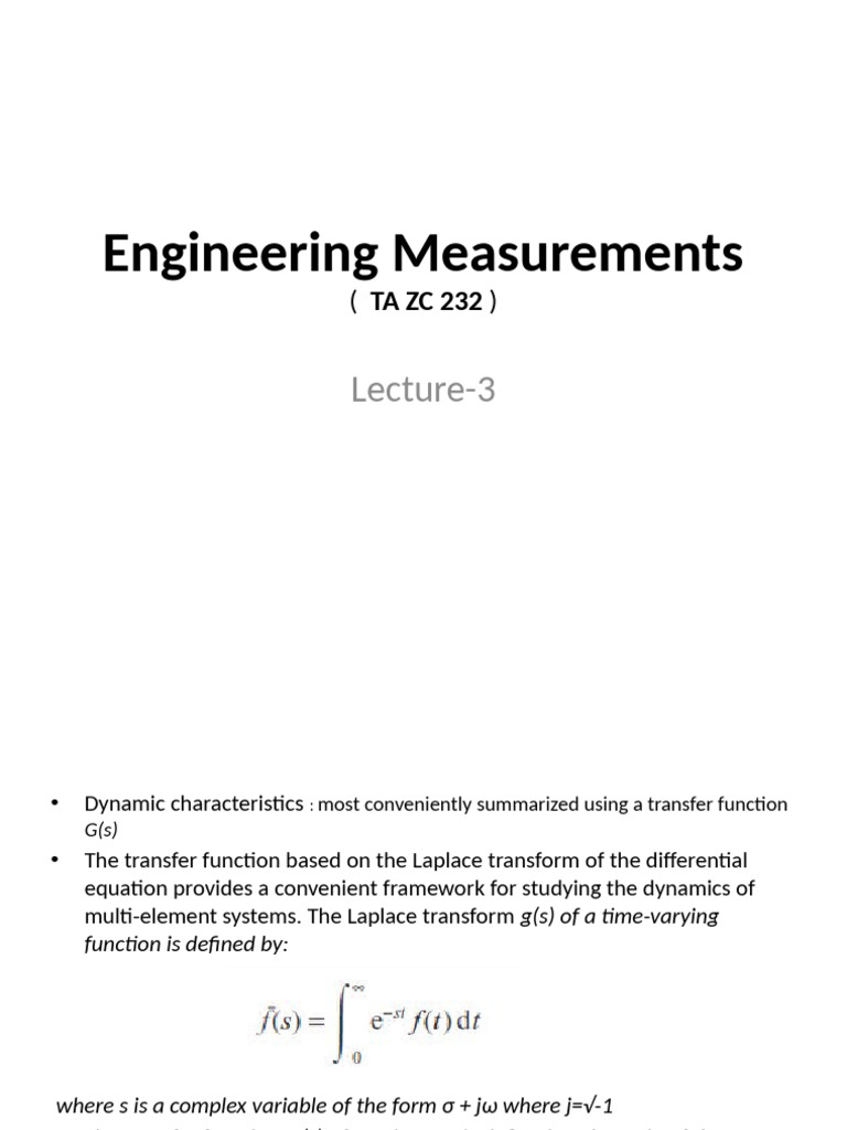 Engineering Measurements: Lecture-3 | PDF