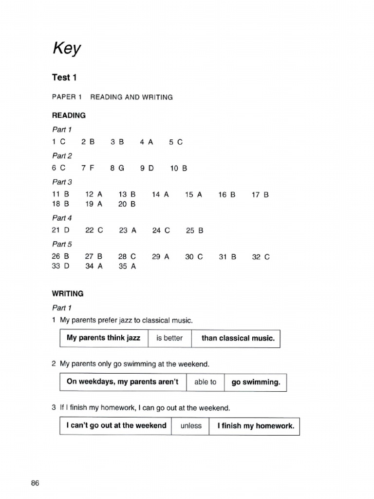 PET 2 - Test1 答案 | PDF