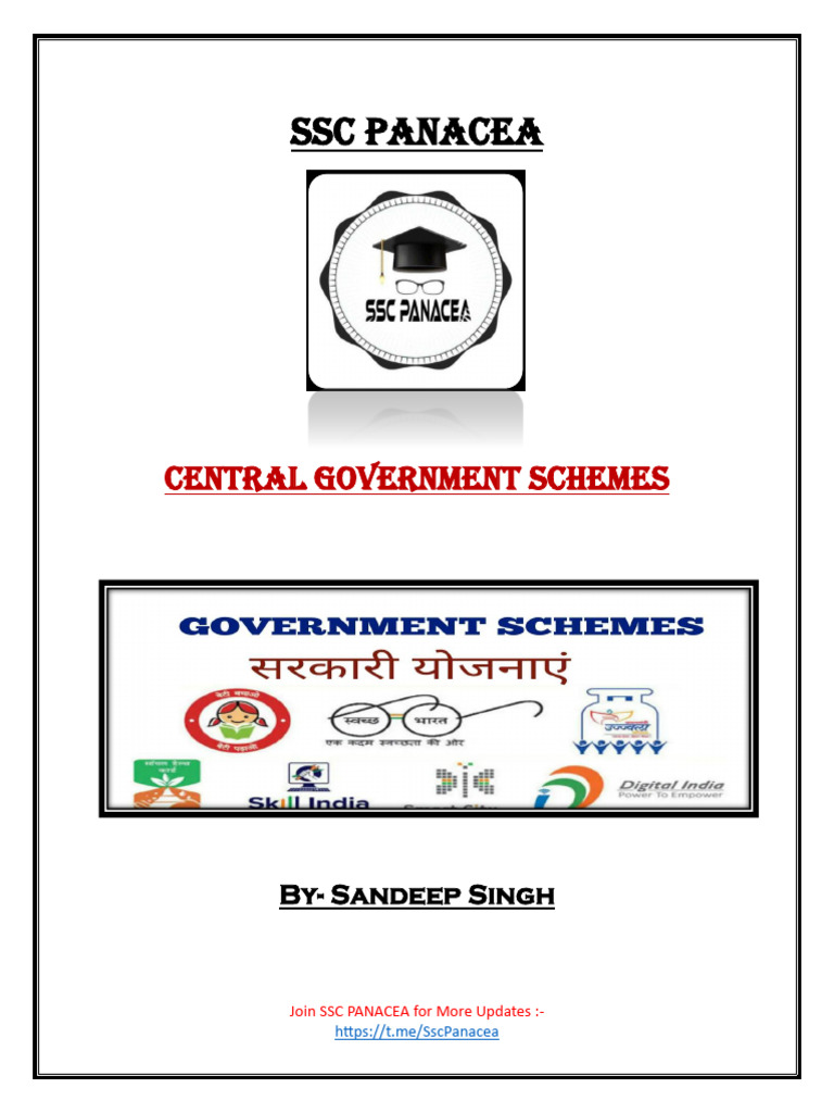 Central Government Schemes Overview | PDF | Economy Of India ...