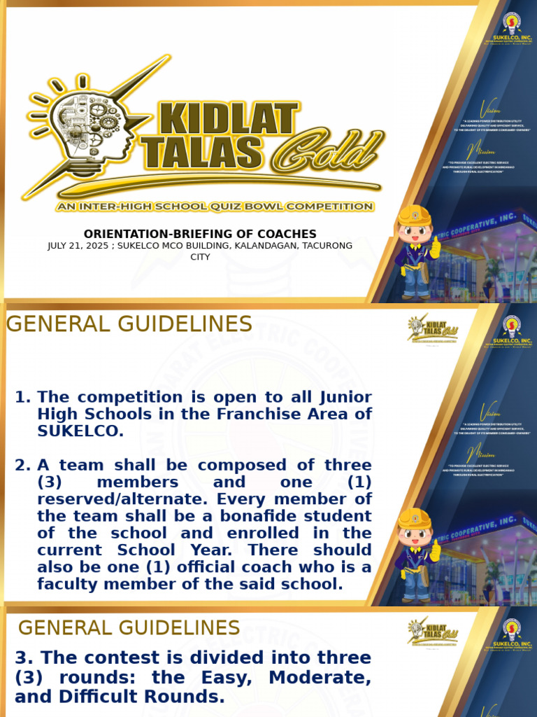 Kidlat Talas Quiz Bowl Guidelines | PDF