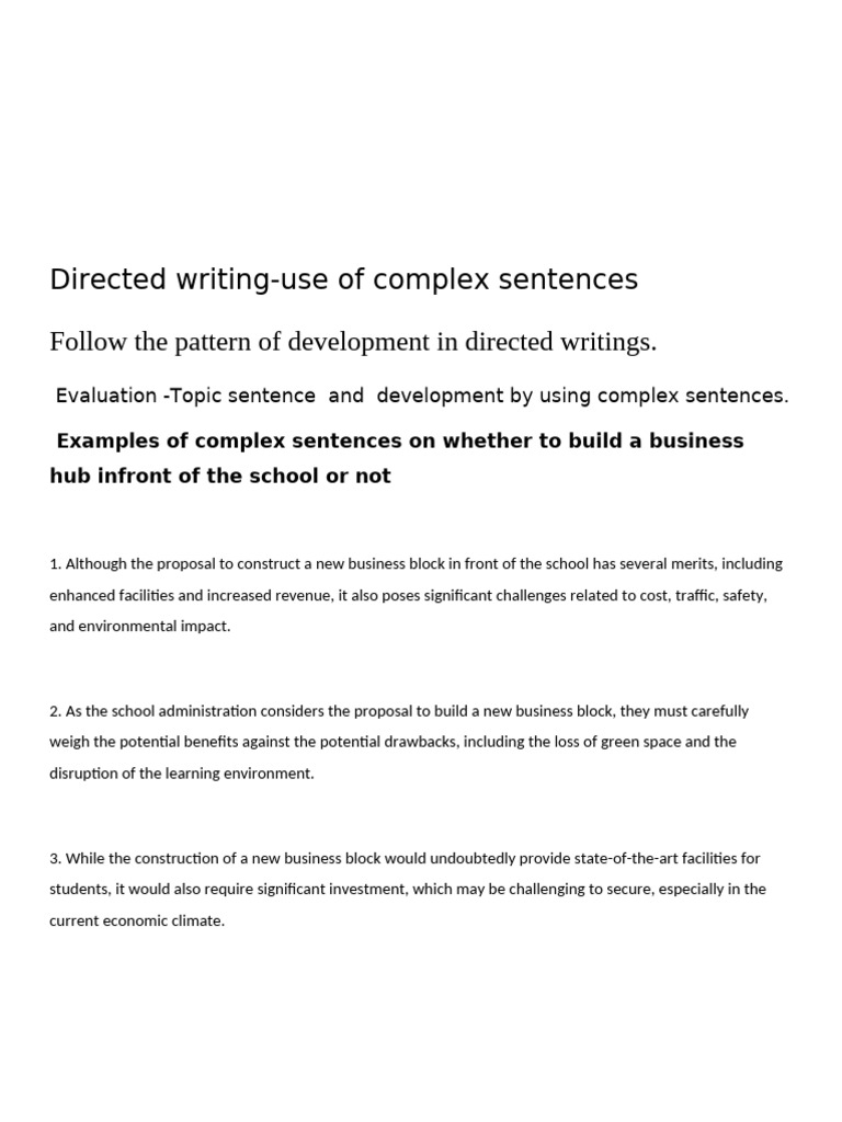 Directed Writing - Complex Sentence | PDF | Artificial Intelligence ...