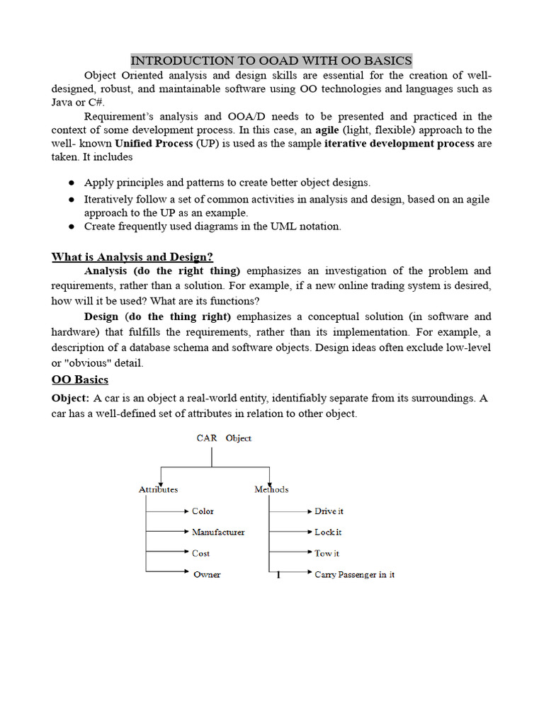 Ooad - Unit I | PDF | Class (Computer Programming) | Use Case