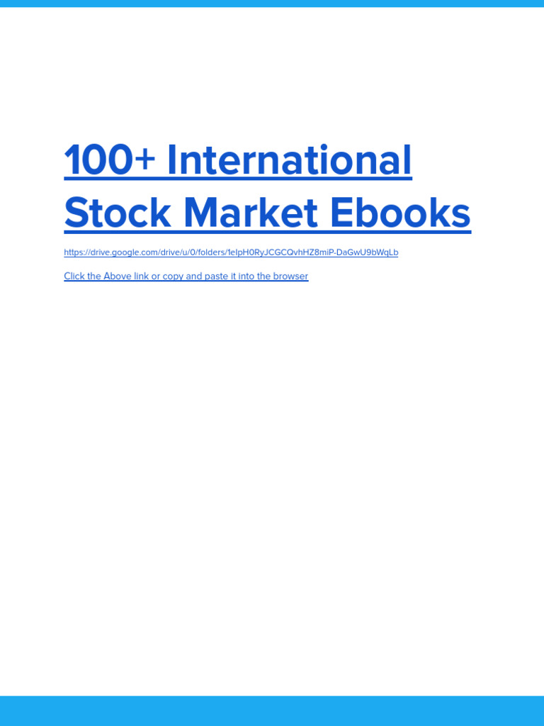 100+ International Stock Market Ebooks | PDF