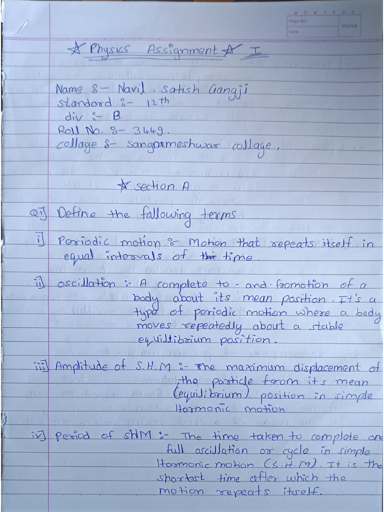 Physics Assignment | PDF