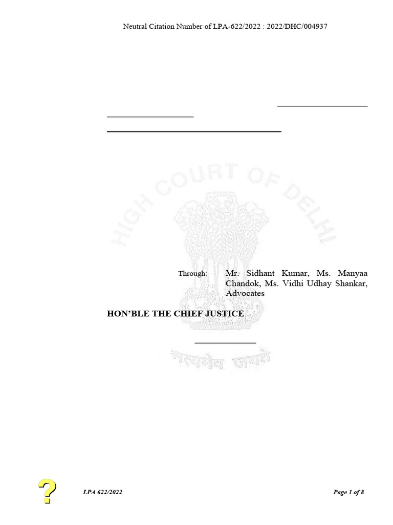 LPA 622/2022: Samata Party vs. ECI | PDF | Politics Of India