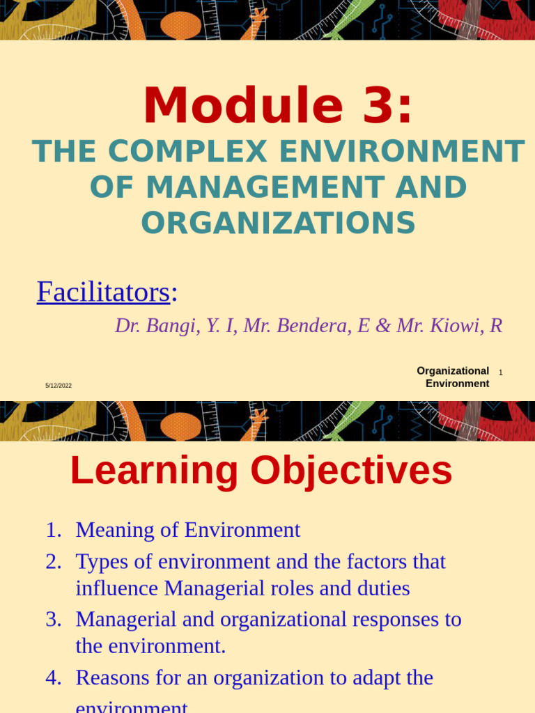 Lecture 3 The Complex Environment in B. Organization | PDF | Corporate ...