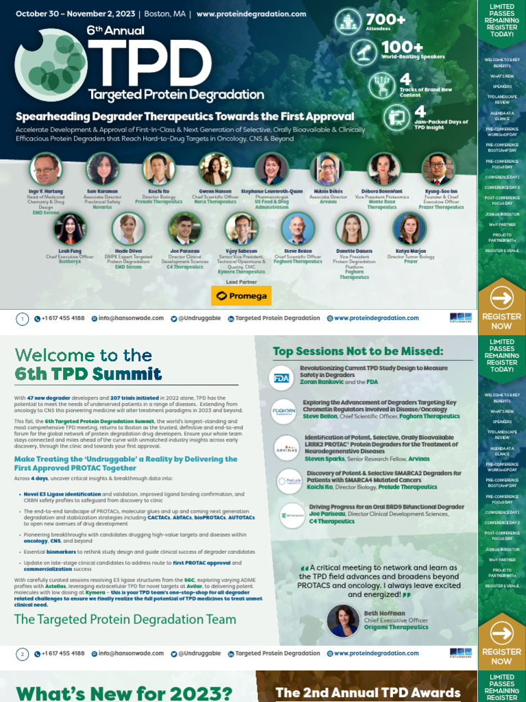 6th Targeted Protein Degradation Summit | PDF | Biotechnology | Biology