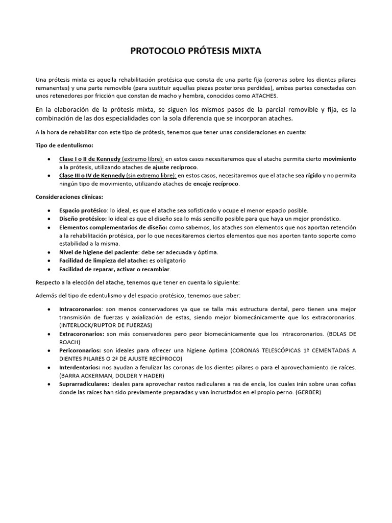 Protocolo de Prótesis Mixta y Completa | PDF | Boca | Anatomia dental