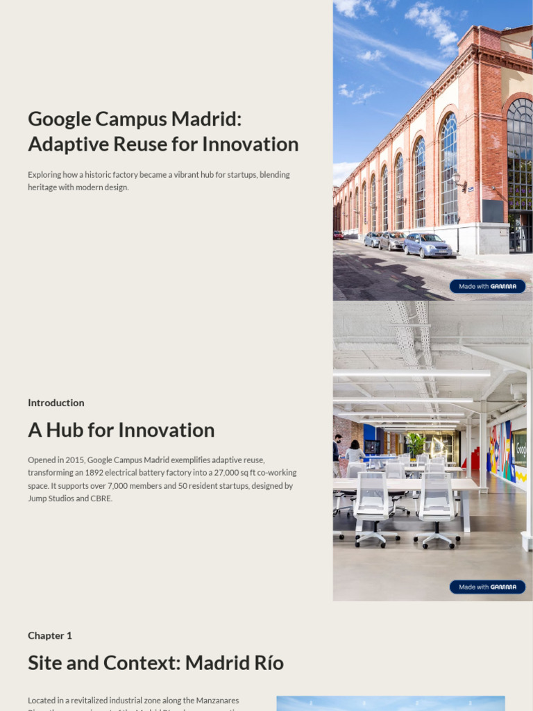 Google Campus Madrid: Adaptive Reuse Hub | PDF | Madrid | Innovation