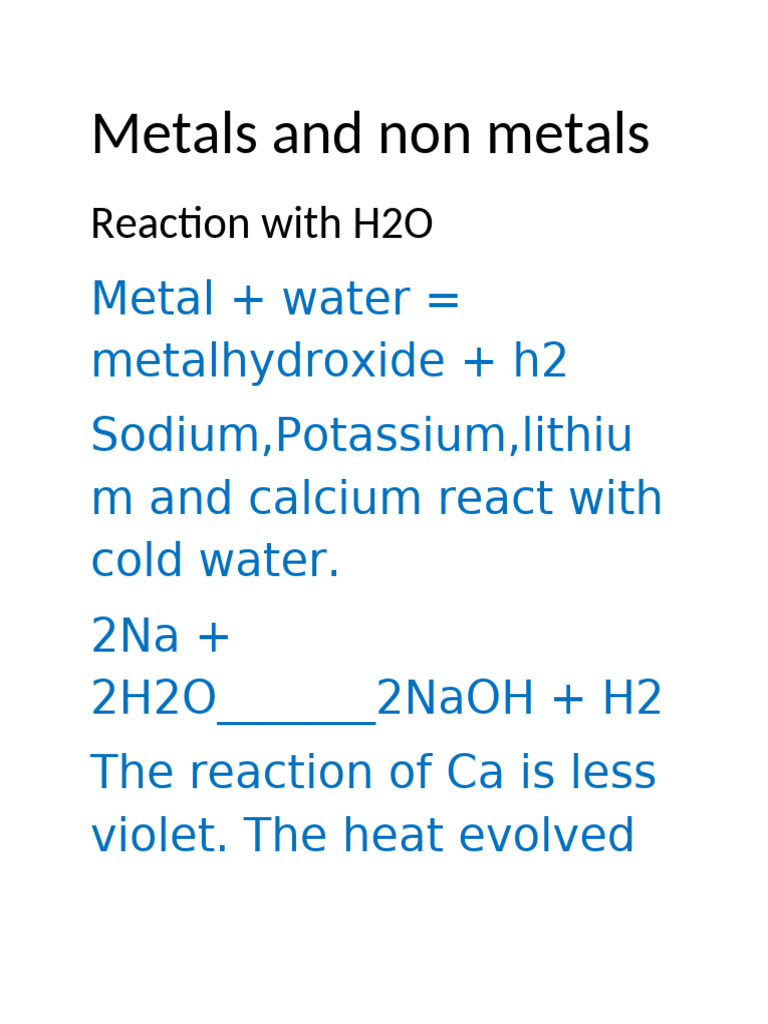Metals and Non Metals (Notes) | PDF