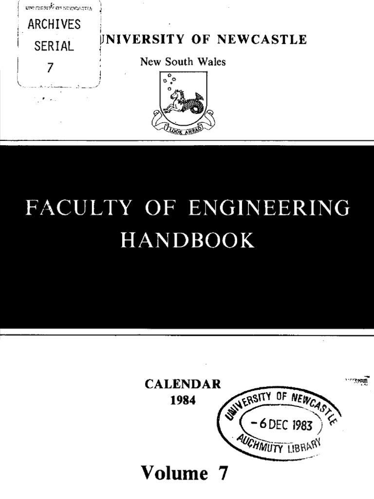 Faculty of Engineering Handbook 1984 | PDF | Academic Degree | Master's ...