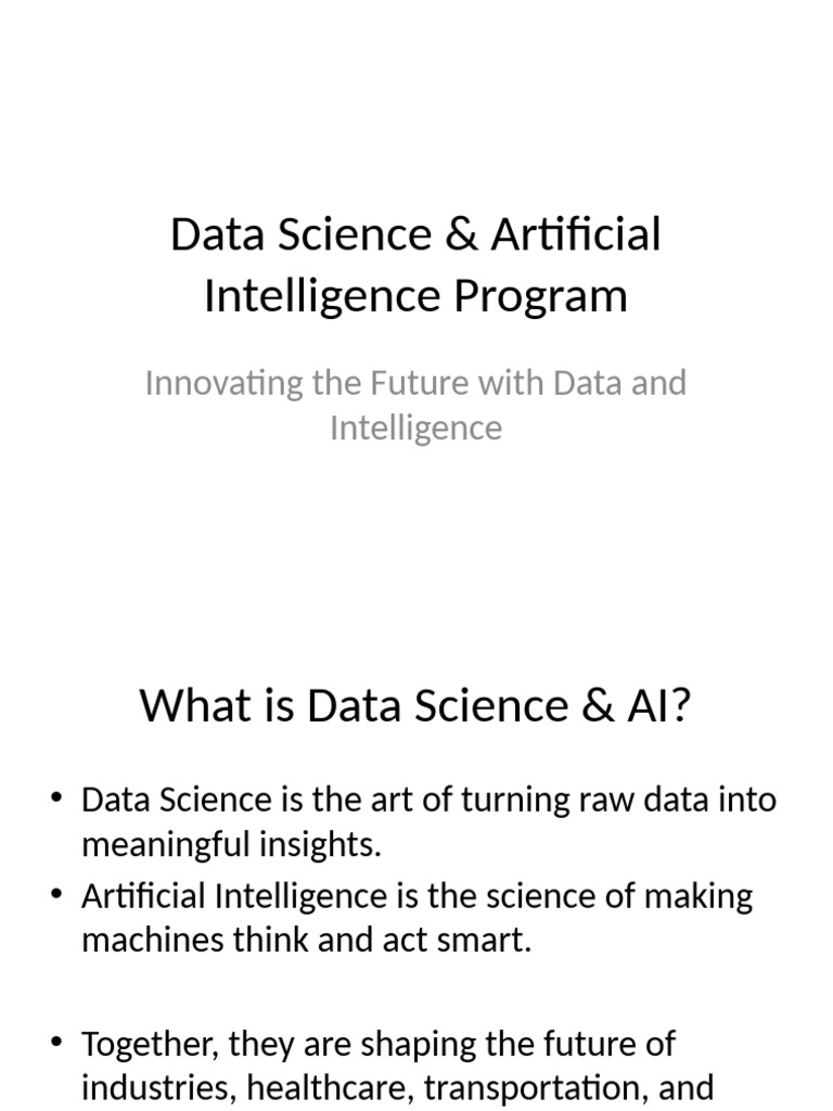 DataScience AI Program Intro | PDF