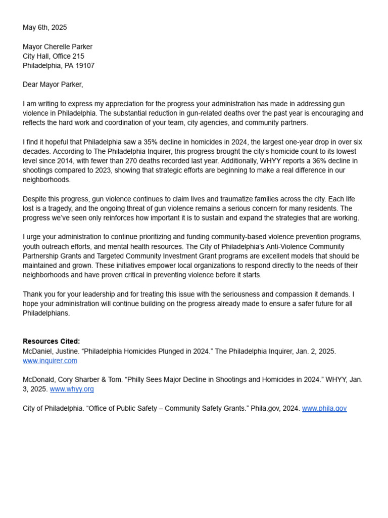 Final Letter To An Elected Official PDF | PDF