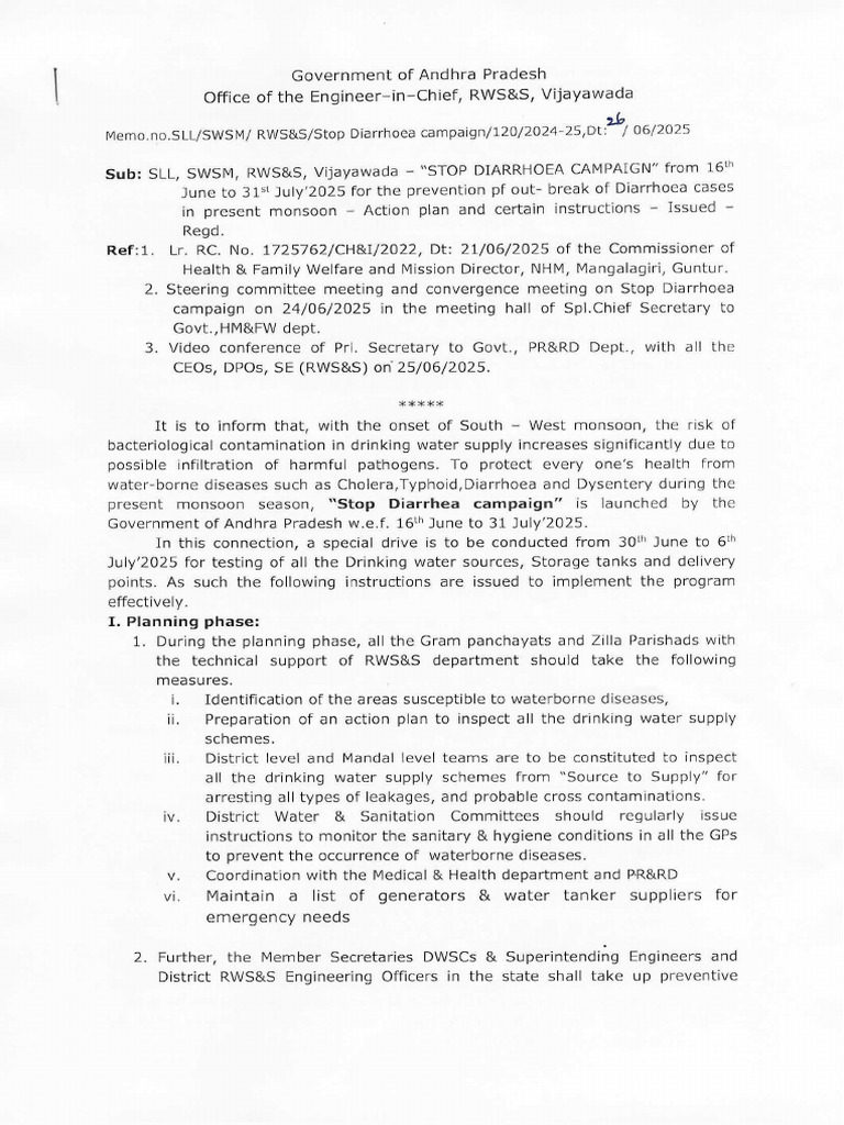 Memo With Enclosures On Stop Diarhea Campaign 26.06.2025 | PDF