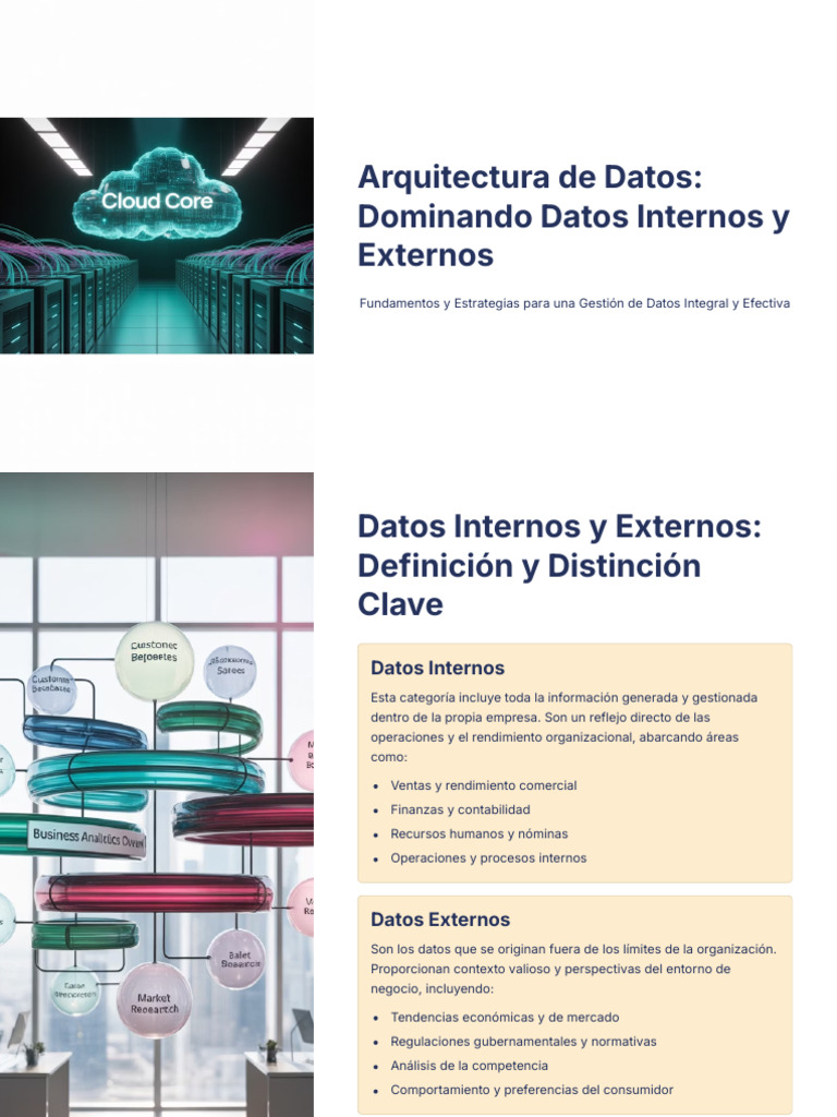 Arquitectura de Datos Dominando Datos Internos y Externos | PDF ...