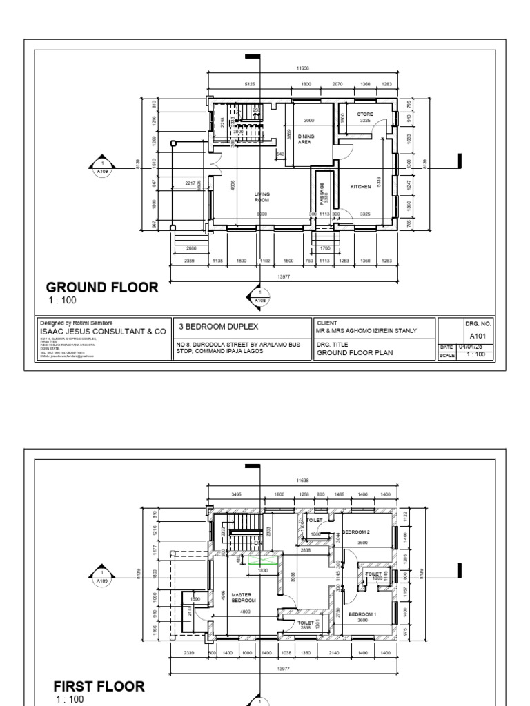 3 Bedroom Duplex Architectural Plans | PDF | Home | Buildings And ...