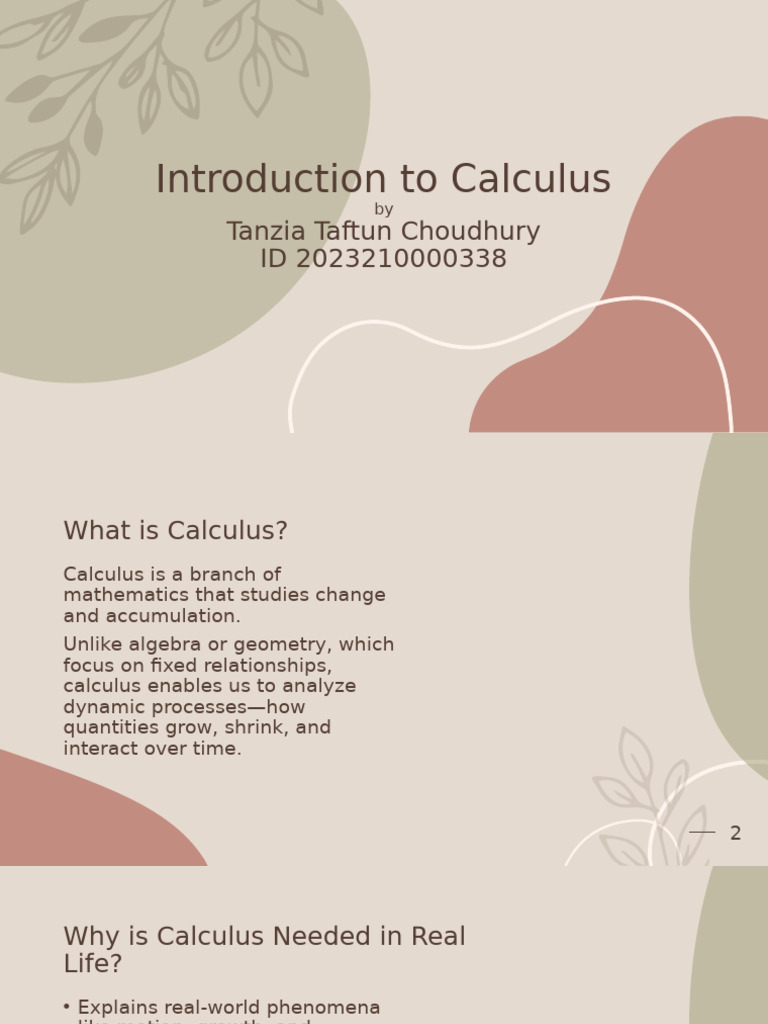 Introduction To Calculus, ID 338 | PDF