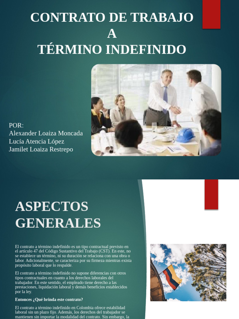 Contrato a Término Indefinido en Colombia | PDF | Derecho laboral | Salario