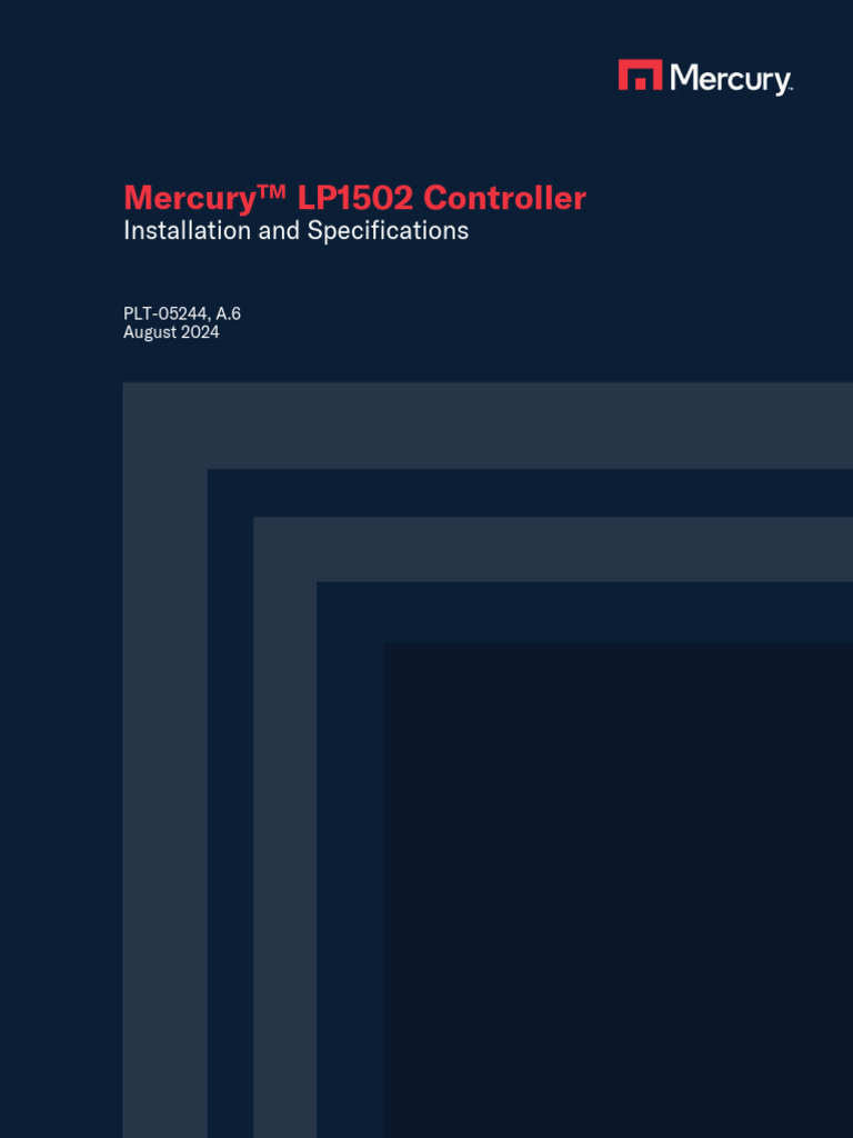 PLT 05244 A.6 Mercury LP1502 Controller Installation and Specifications ...