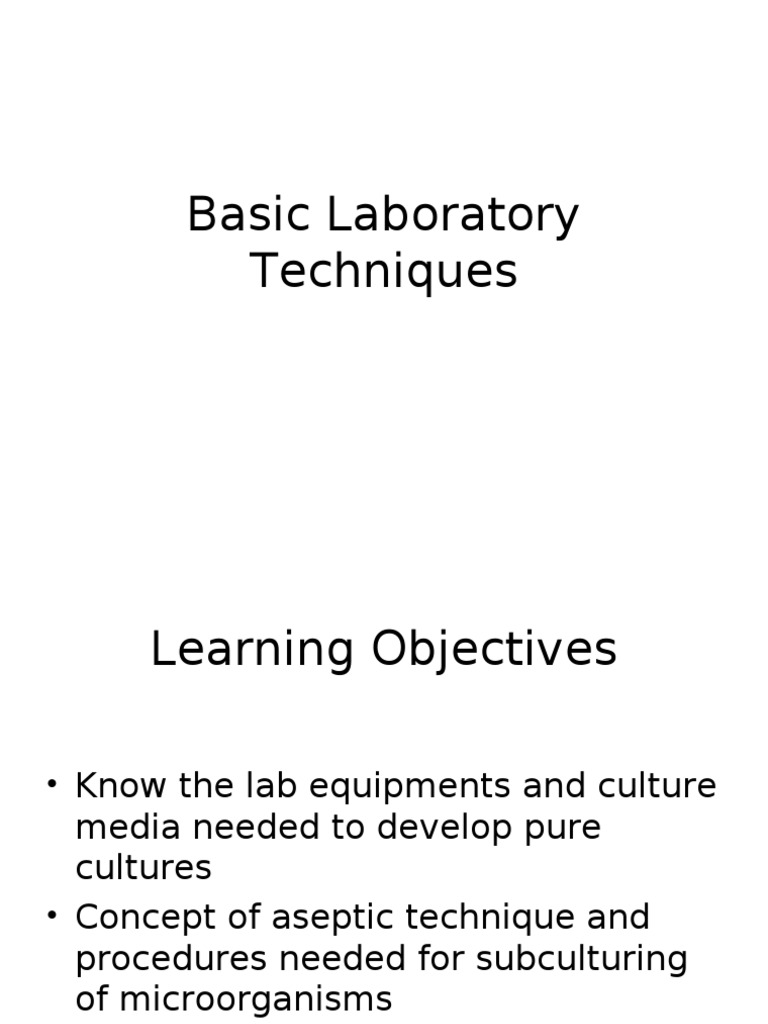 Basic Techniques for Microbial Subculturing | PDF | Growth Medium ...