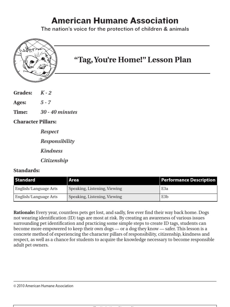 Pa Lesson Plan Dog Idpdf | PDF | Dogs | Pet