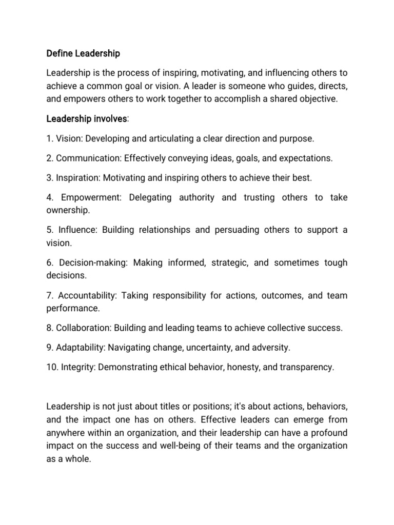 Define Leadersh-WPS Office | PDF | Leadership | Supply Chain