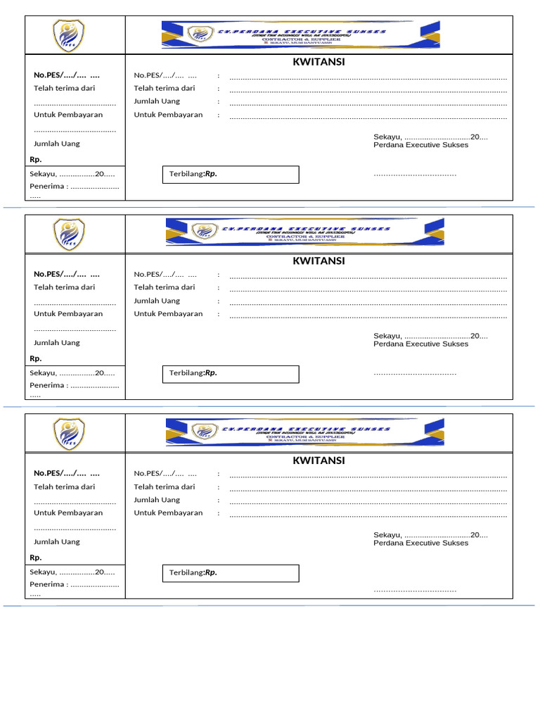 Contoh Kwitansi Pembayaran Resmi | PDF