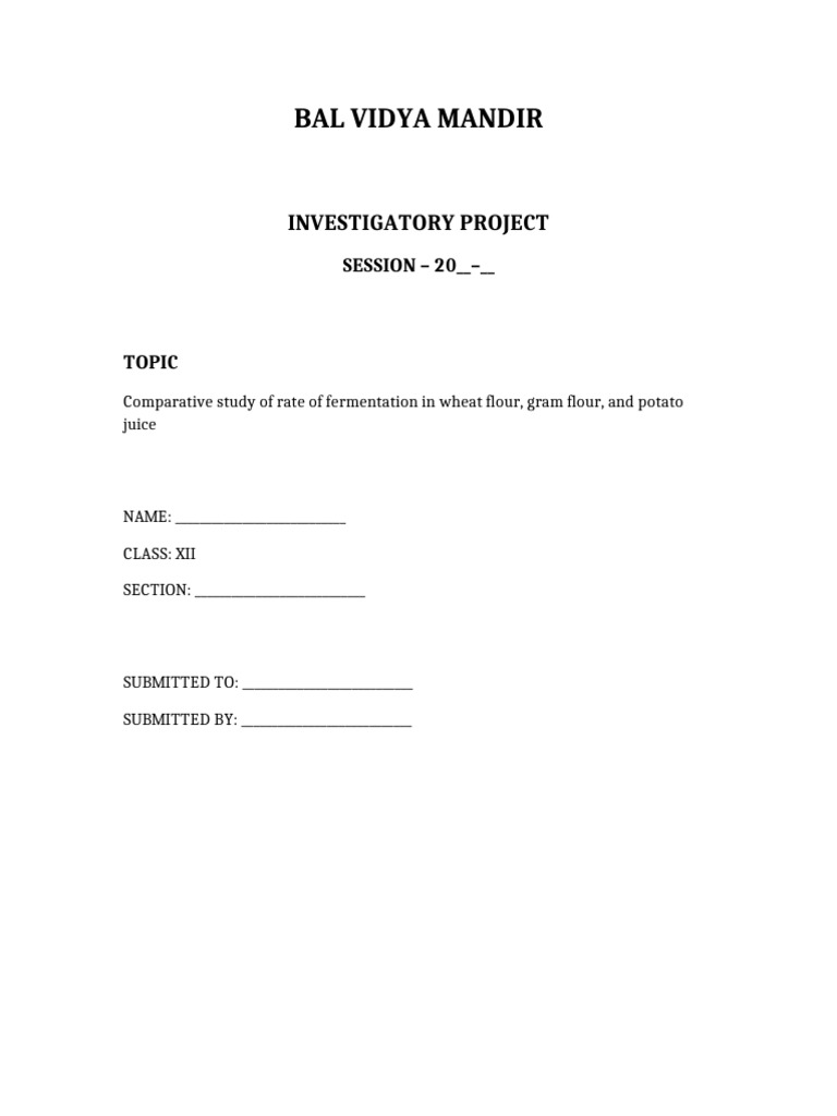 Investigatory Project Template | PDF