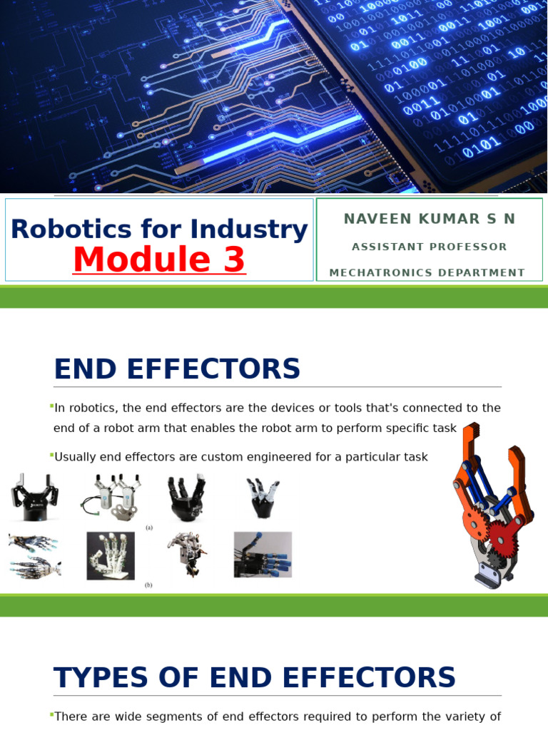 Types of Robotics End Effectors Explained | PDF | Electric Motor | Valve