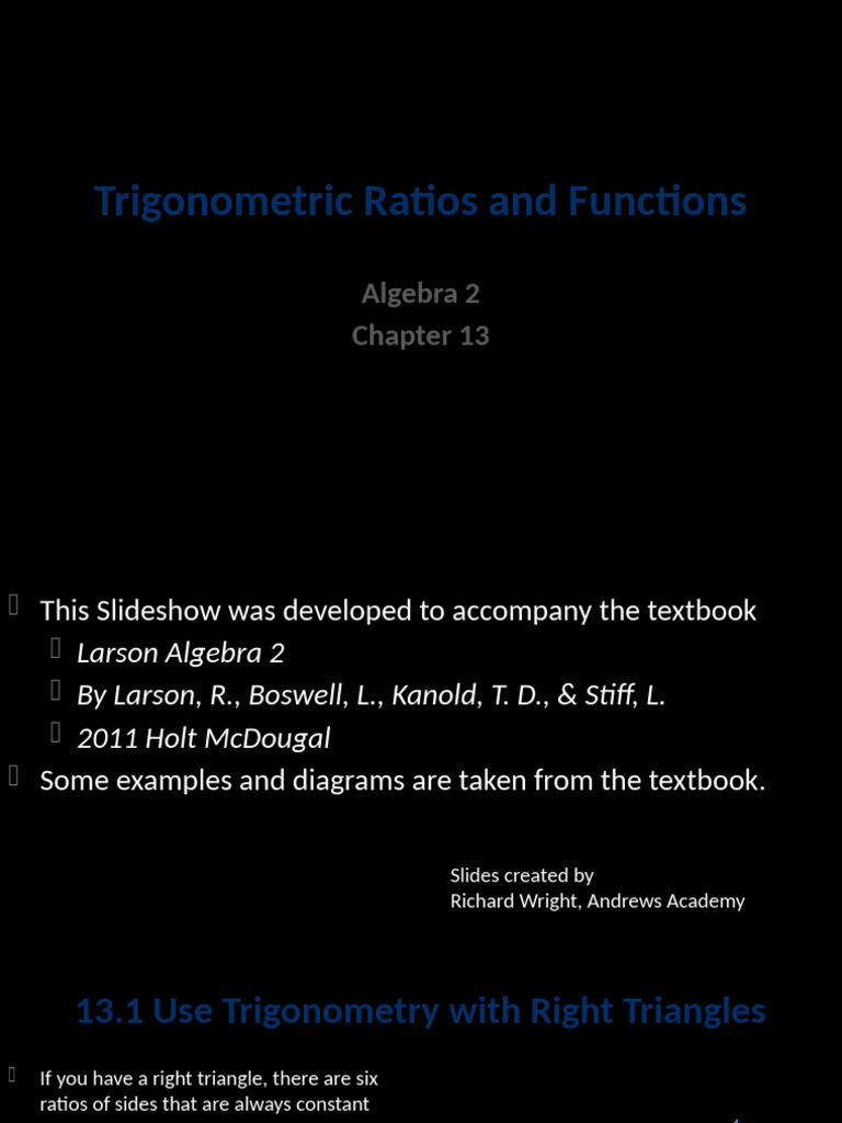 13 Trigonometric Ratios and Functions (2020) | PDF | Trigonometric ...