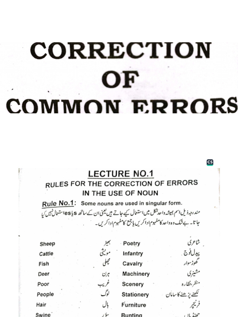Common Errors | PDF