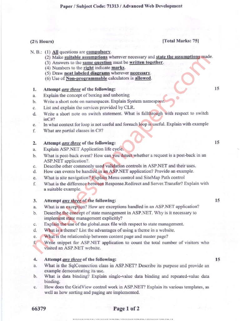 Science BSC Information Technology Semester 5 2025 April Advanced Web ...